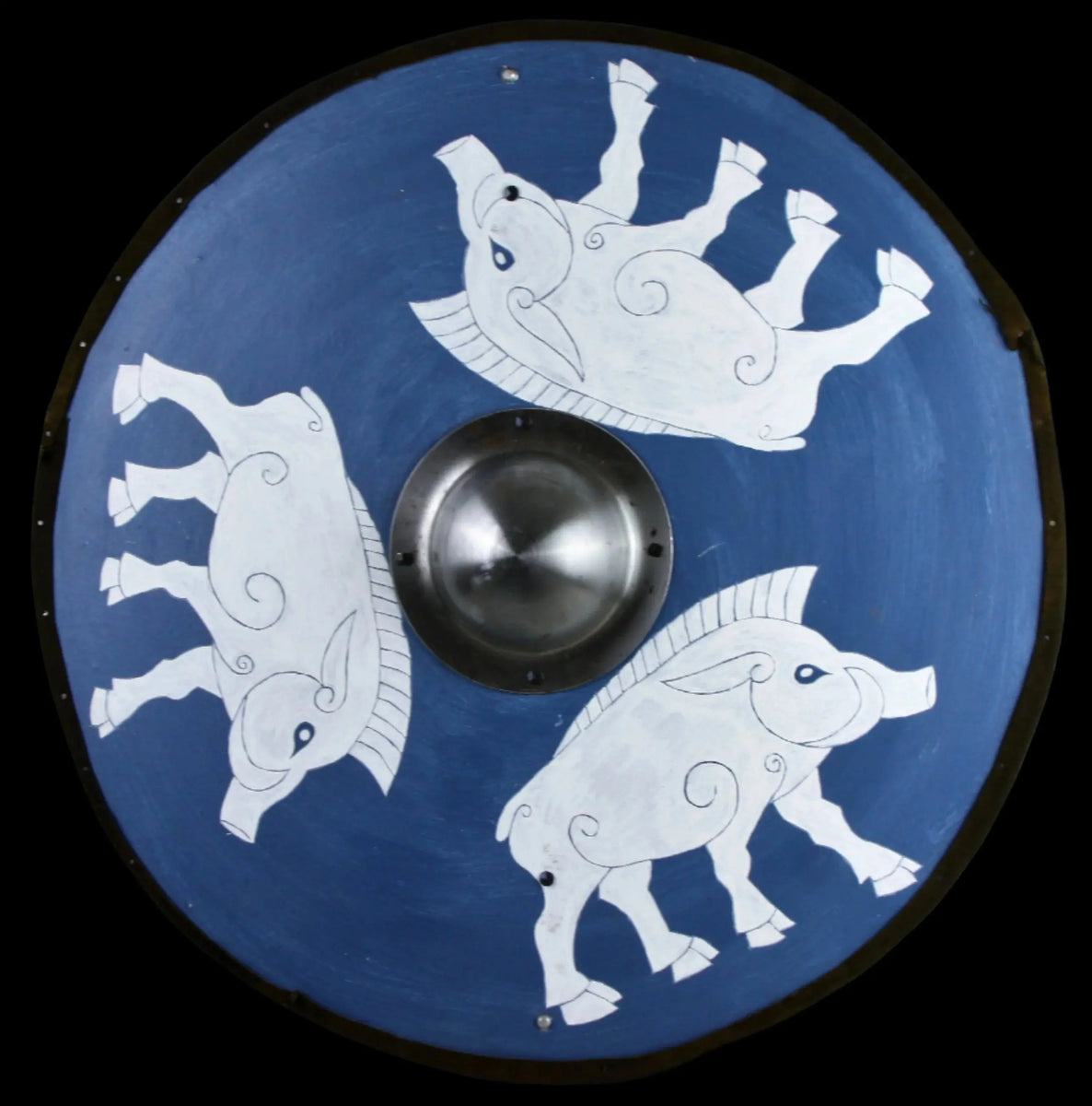 Blue Boar Shield | Viking Shield – Valhallas silver